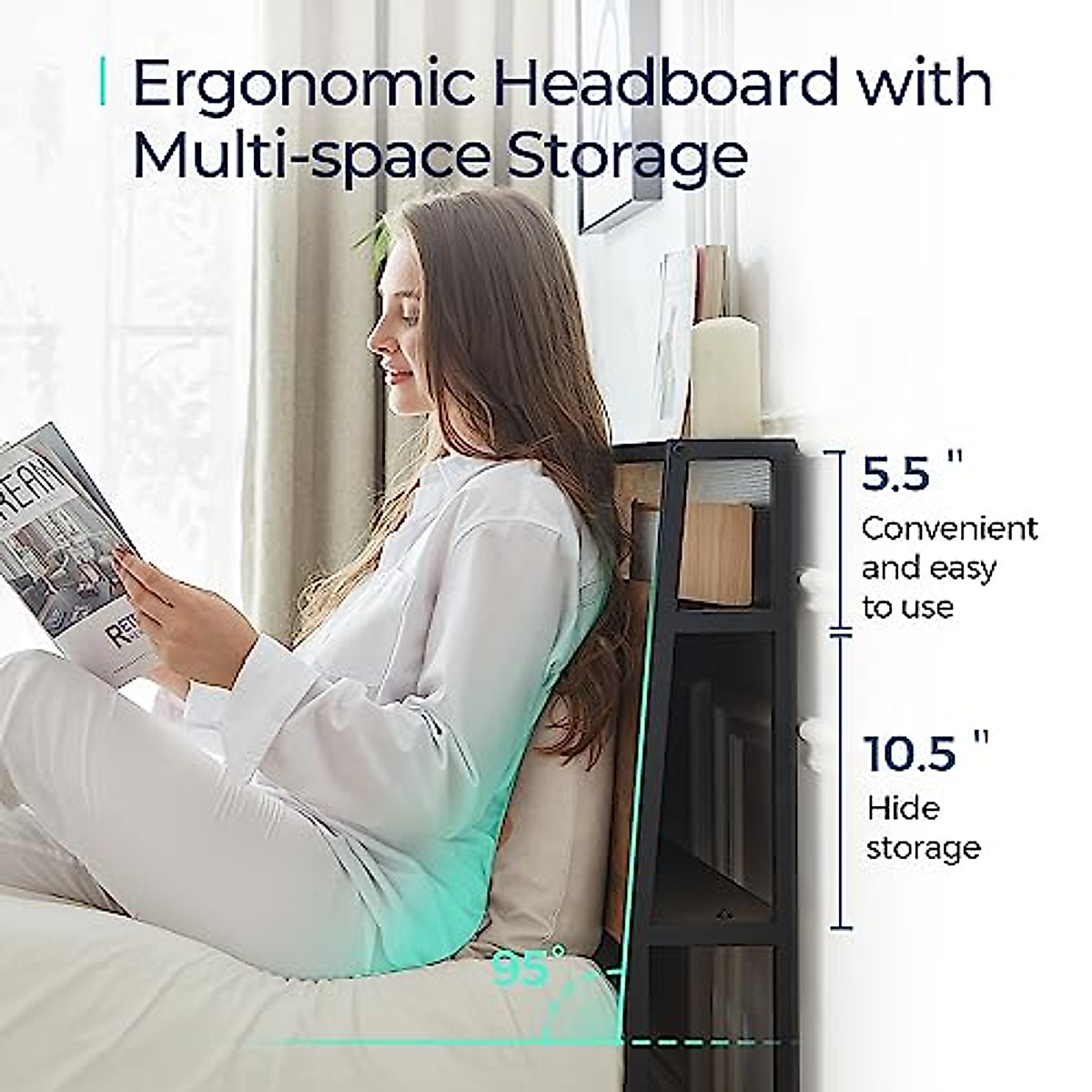 LINSY Full Size Bed Frame with 4 Drawers & Headboard, Bed Frame with RGB Lights & Fast Charger, Fast Assembly Bed Frame Full with Storage, No Box Spring Needed, Rustic Brown