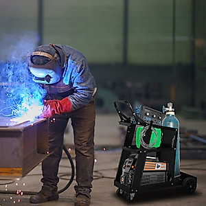 Winado Welding Cart 3 Tiers Rolling Welder Plasma Cutter, Heavy Duty Welding Carts with Wheels and Tank Storage for TIG MIG ARC, Black