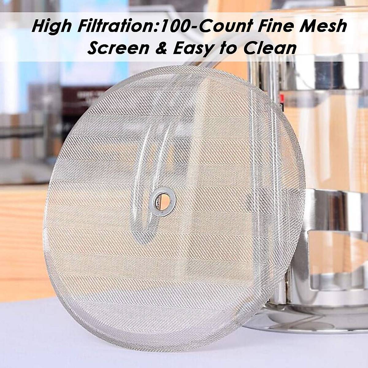 4 Pack French Press Replacement Filter Screen, findTop 4 Inch Stainless Steel Mesh Replacements for 1000 ml / 34 oz / 8 cup French Press