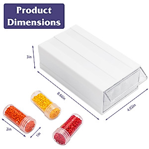 Quefe 128 Slots, 4pcs, Diamond Painting Storage Containers, Portable Bead Organizer, Storage Box Stackable Arts & Crafts Organizers for DIY Diamond Art Craft Jewelry Bead Storage