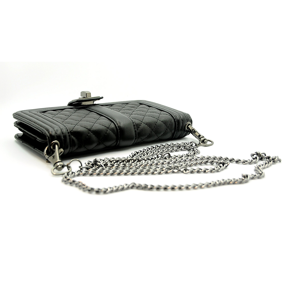 ZZYBIA® Crossbody/Wristlet Clutch 2 Way Coin Zip Mobile Case Wallet Card Holder with Detechable Long Chain for Universal fit Most Smartphones up to 6.5" x 3.5"