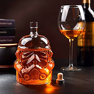 Whiskey Flask Carafe Decanter, Whiskey Glasses, Whiskey Carafe for Wine, Liquor, Scotch, Bourbon, Brandy - 750ML