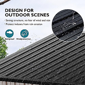 Breezestival Outdoor Storage Shed 4x6FT, Utility Steel Tool Shed with Lockable Door and Air Vents, Galvanized Metal Shed for Garden Backyard Patio Lawn (4' x 6')