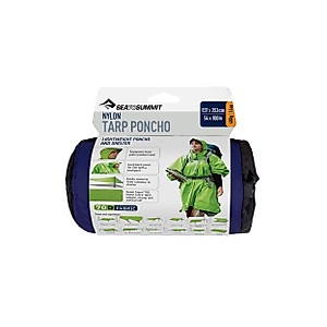 Sea to Summit Nylon Tarp Poncho 4-in-1 Raincoat, Pack Cover, Groundsheet, and Shelter, Royal Blue