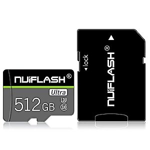 512GB Micro SD Card Class 10 TF Memory Card High Speed Memory Card for Smartphone,Camera,PC,Mac,Drone,Portable Gaming Devices（512GB）