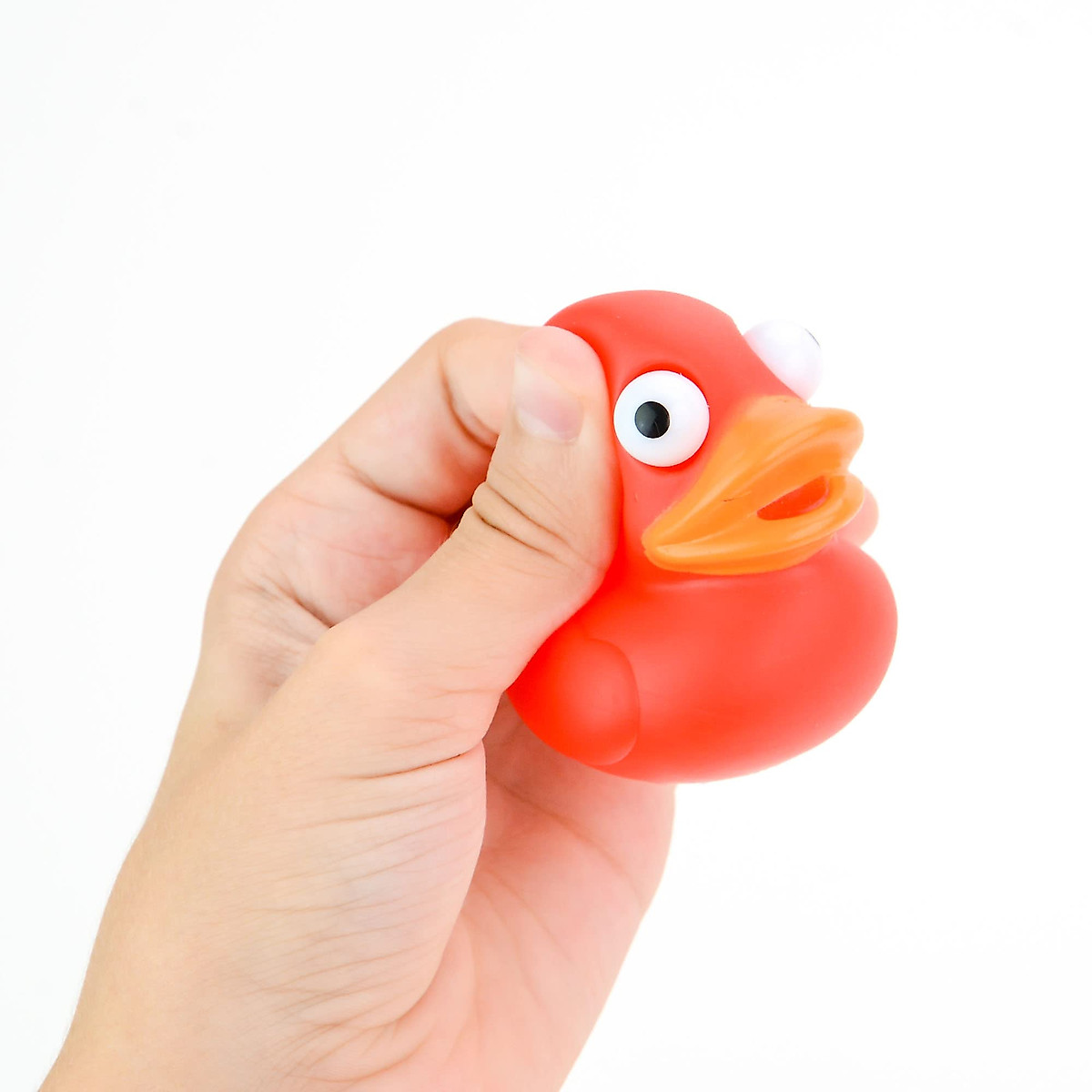 Rubber Ducks in Bulk - Ducky Eye Poppers 2 Inch - Easter Egg Fillers - Playset for Ducky Bath Toys 10 Pcs - Ducky City Rubber Duck - Baby Beach Pool - Bulk Gifts for Kids