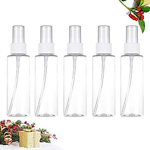FALOME 5pcs Clear Empty Spray Bottles Refillable Cosmetic Containers for Cleaning Products for Travel