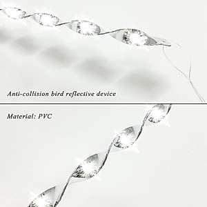 Bird Scare Rods, Anti-Collision Bird Reflective Strip Hanging Decor Device to Deterrent Prevent Woodpecker Owl Strikes, 6 Pcs