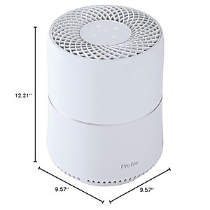 Profile Air Purifier | Removes Allergens, Odors & Other Impurities | Complete With Air Quality Sensor for Auto Fan Adjustment & Child Lock | Low Volume | Perfect for Small Rooms | White