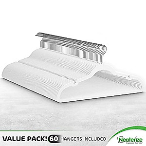 Velvet Hangers 60 Pack White – Heavy Duty Velvet Clothes Hangers - Non Slip Felt Coat and Suit Hangers for Closet - Lightweight Thin Space Saving Ganchos para Colgar Ropa