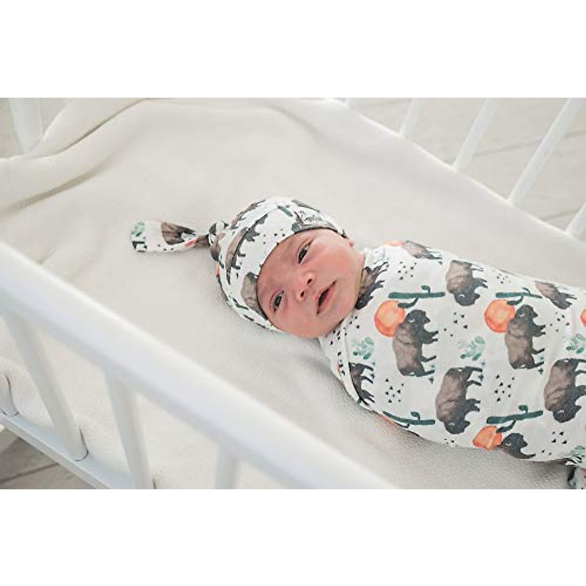 Copper Pearl Large Premium Knit Baby Swaddle Receiving Blanket Bison