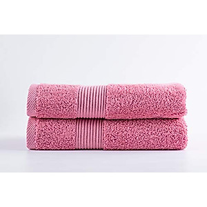 Babiclean 16x30 Premium Quality Ultra Soft and Highly Absorbent heavey Pure Pink Hand Towel Durable for Bathroom, Hotel, Spa, Salon and Gym Set of 2