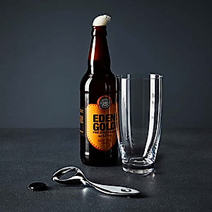 nambe Twist Bottle Opener | Beer Bottle Opener | Solid and Durable Chrome Plated | 6” x 2.5” | Gift for Men Husband Father | Designed by Andrew Reed (Silver)