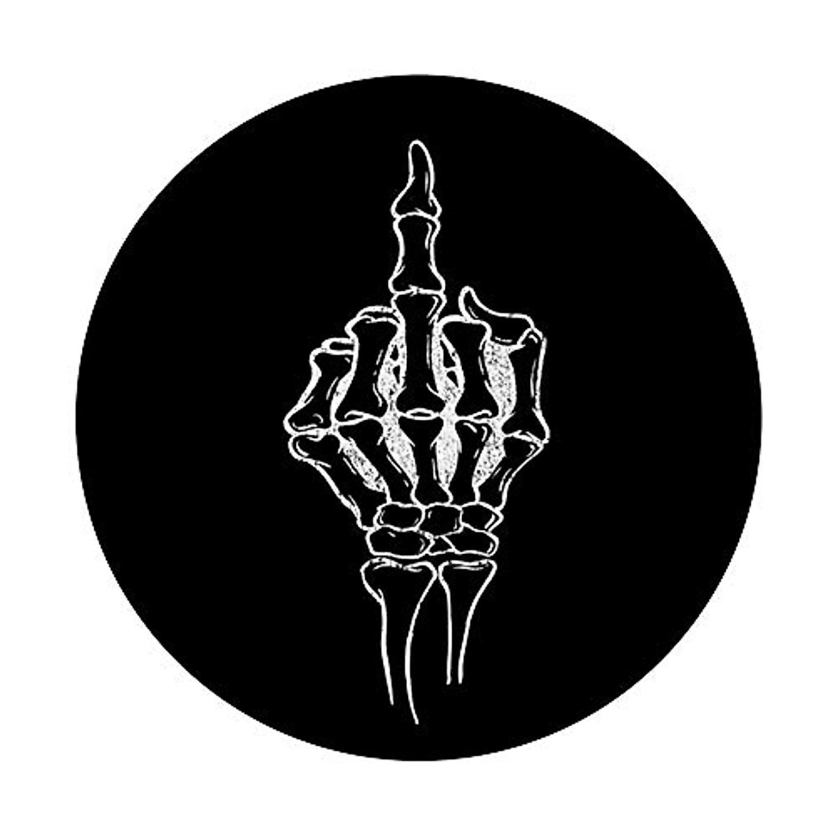 Funny Offensive Skeleton Middle Finger Distressed PopSockets Swappable PopGrip