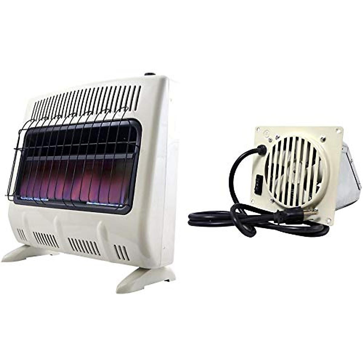 Mr. Heater 30,000 BTU Vent Free Blue Flame Natural Gas Heater (1000 sq.ft. Range) with Blower Fan Kit