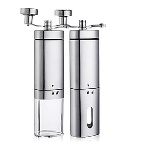 Espresso Manual Coffee Stainless Steel Burr Coffee With Foldable Handle, Triangle Kitchen Hand Coffee Bean for Home and Kitchen, Office Coffee Grinders