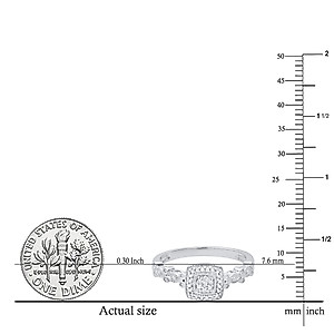Dazzlingrock Collection 0.11 Carat (ctw) Round White Diamond Women Bridal Cluster Engagement Ring, Sterling Silver, Size 8.5