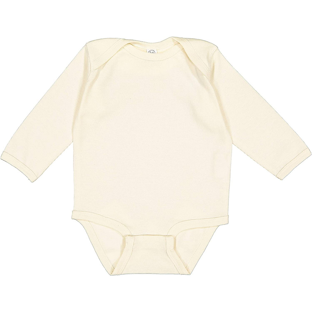 RABBIT SKINS, Baby Soft Cotton Long Sleeve Bodysuit, Natural, 6 Months