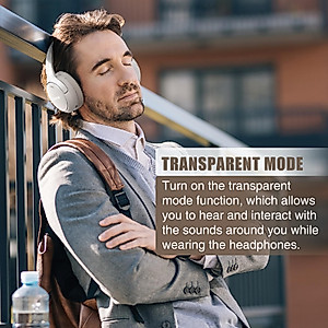 RUNOLIM Hybrid Active Noise Cancelling Headphones, 70H Playtime, Built-in Microphone, Bluetooth Wireless Over Ear Foldable Headphones with HiFi Audio, Home Travel Office