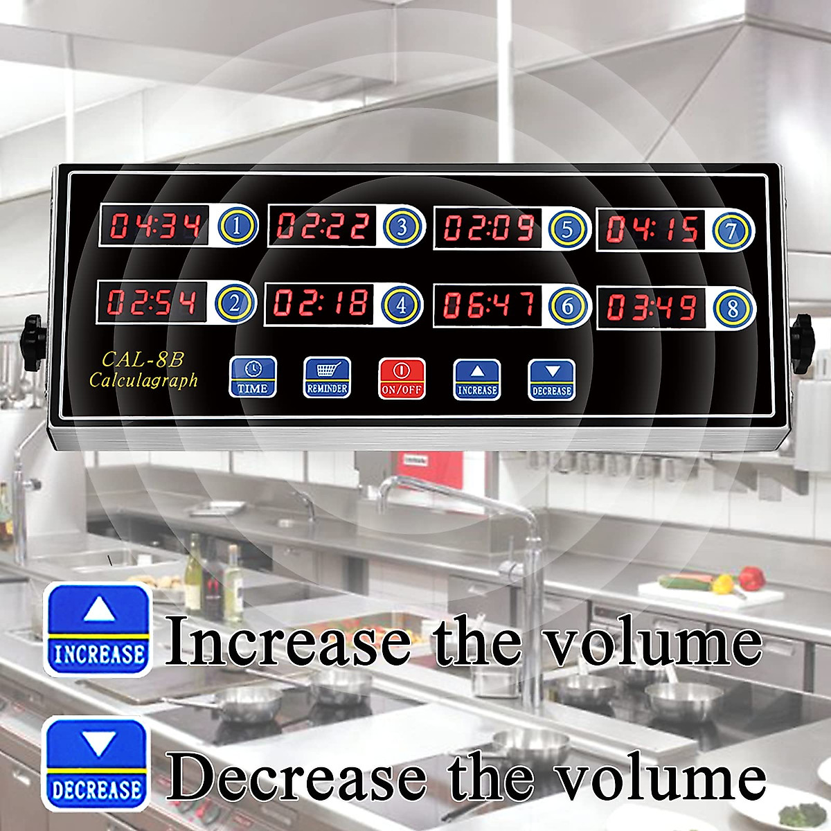BIZOEPRO Kitchen Timer 8 Channel Digital Timer Loud Alarm Cooking Timer Clock Commercial Reminder Restaurant Calculagraph Timer