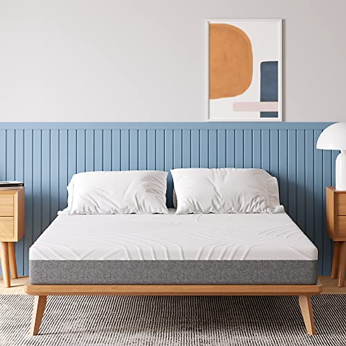 Giantex Memory Foam Mattress, 8 inch Mattress Queen with Gel Infused Memory Foam & Bamboo Charcoal Foam for Cool Refreshing Sleep, Medium Firm, Hybrid Bed Mattress in a Box