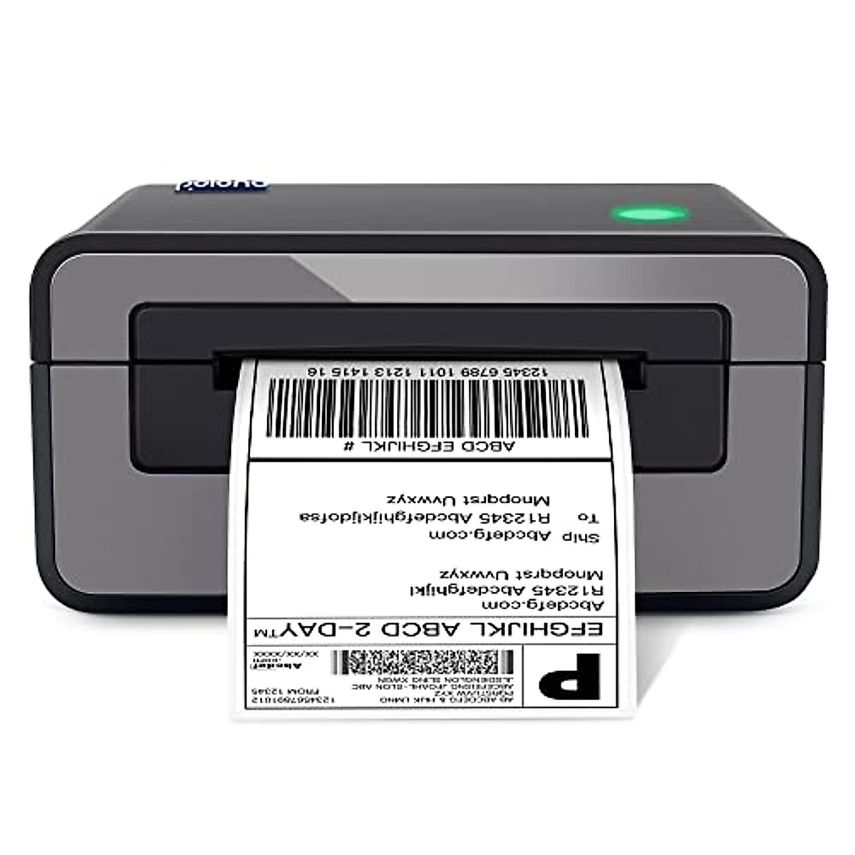 POLONO Thermal Label Printer, PL60 4x6 Label Printer for Shipping Packages, Thermal Label Maker, Compatible with Amazon, Ebay, Etsy, Shopify, FedEx, UPS, etc, Support Windows, Mac, Linux (Gray)