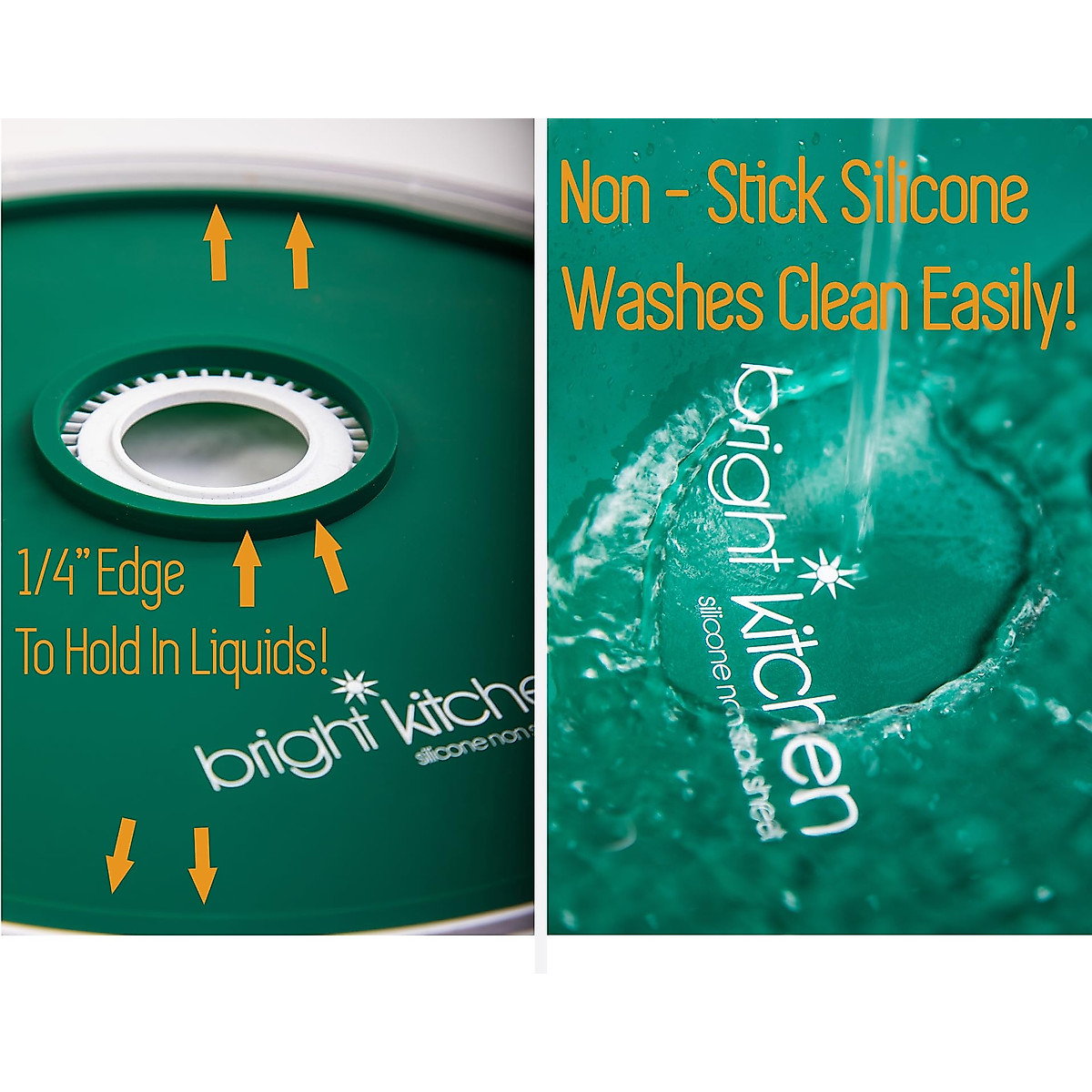 2 Fruit Leather Silicone Dehydrator Sheets with EDGES fits Elite Gourmet EFD-319 Round Dehydrators NON-Toxic Lip EFD319 Mold Hold Batter Liquids Fruit Roll Up Fruit Leather Circle ReUsable Flexible