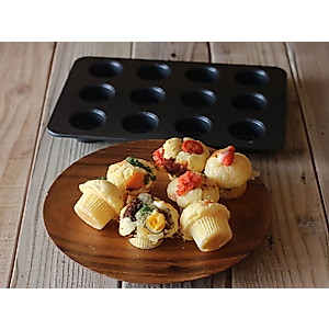 Elesinsoz 12 Cup Mini Small Muffin Cupcake Pan for Toaster Oven Air Fryer Nonstick Tiny Cake Quiche Cheesecake Tart Baking Tin Tray Bakeware Mold