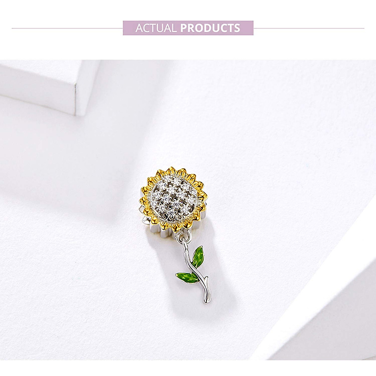 Sunflower Charm Fit Pandora Charms Bracelet and Necklace You Are My Sunshine Charm Gifts for Women Sparkling AAA Zircon Paved