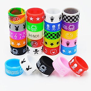 Silicone Bands - CENGLORY 10 Pieces Silicone Anti Skid Rings Rubber Bands -18mm Silicone Bands