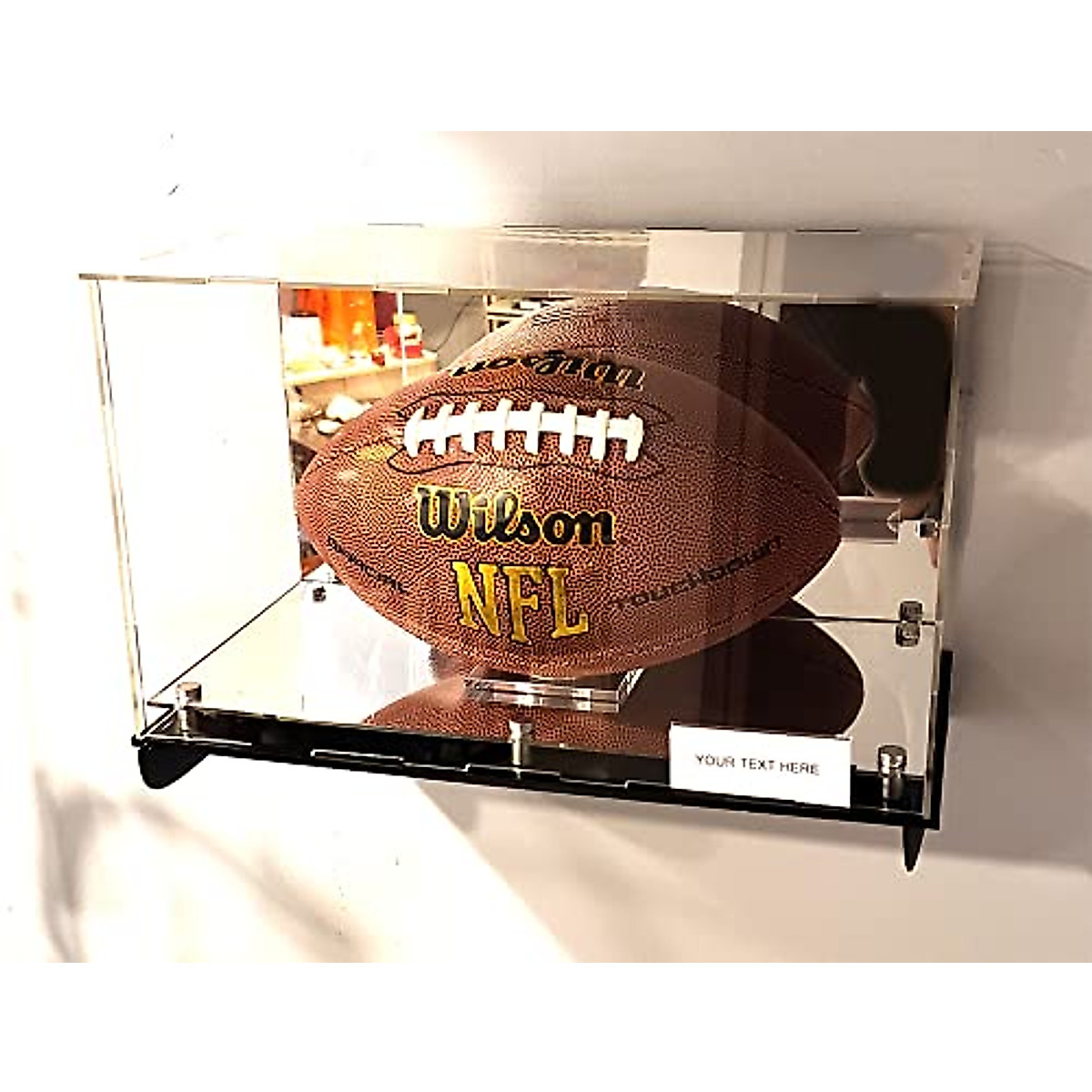 Full Size Football, Shoe, Sneaker Shelf Wall Mount Acrylic Display Case Memorabilia Box UV Protection Floating Box