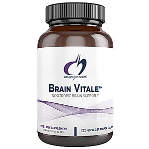 Designs for Health Brain Vitale with Cognizin Citicoline - 'Nootropic' Supplement to Help Support Cognition, Mood + Memory with GPC Choline, Ginkgo + Acetyl L Carnitine HCL (60 Capsules)