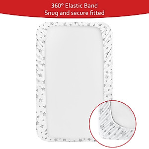 Mini Portable Crib Sheets 4 Pack for Boys or Girls (38" X 24"), Compatible with Dream on Me, Delta Porta Crib and Arms Reach Ideal Cosleeper, Grey