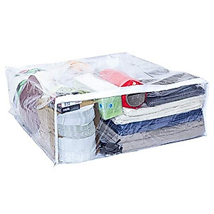 Vinylpac Clear Plastic Zippered Storage Bags 23 x 23 x 8 Inch 5-Pack