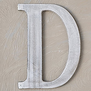 The Lucky Clover Trading D Wood Block, 8" L, Charcoal Grey Wall Letter, Gray