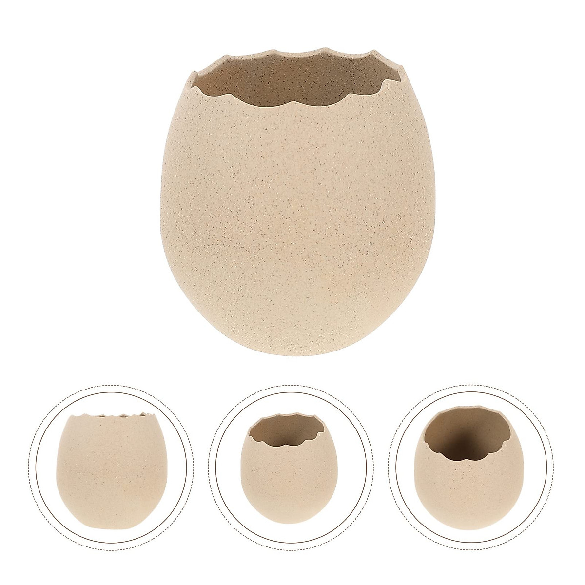 Angoily Dessert Bowl Salad Bowl Dinosaur Egg Shape Bowl Ceramic Ice Cream Bowls Decorative Pudding Cup Cute Eating Bowl Small Snack Bowls Flower Vase Pencil Holder Khaki 1