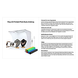 Folding Photo Studio Light Box Kit, 12.2 x 12.2inch Portable Photography Shooting Booth Table Top Light Tent Kit with 80 LED Lights (10 Levels Dimmable 3 Colors) and 6 Colors Backdrops