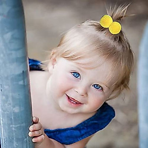 AMMY Pom Pom Hair Accessories - 28 Pcs Soft Ponytail Holders, Small Ball Bands for Baby, Infants, and Toddler Girls