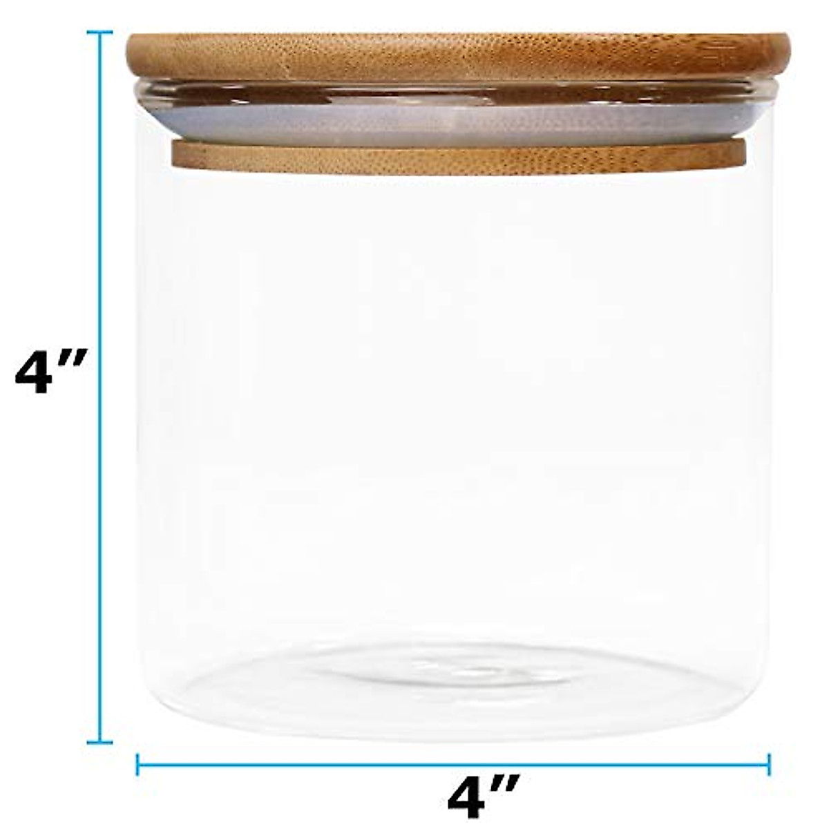 Blue Donuts 16 Oz Food Storage Containers with Lids Airtight - Glass Kitchen Canisters, Glass Containers for Food Storage with Lids, Airtight Food Storage Containers for Pantry, 500 ML Clear Jars