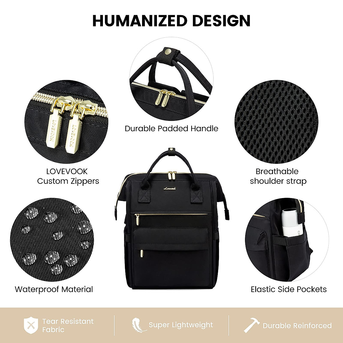 LOVEVOOK Laptop Backpack Purse for Women Waterproof Teacher Nurse Bag, 17.3 inch Work laptop Bag with USB Port, Business Travel Computer Backpack