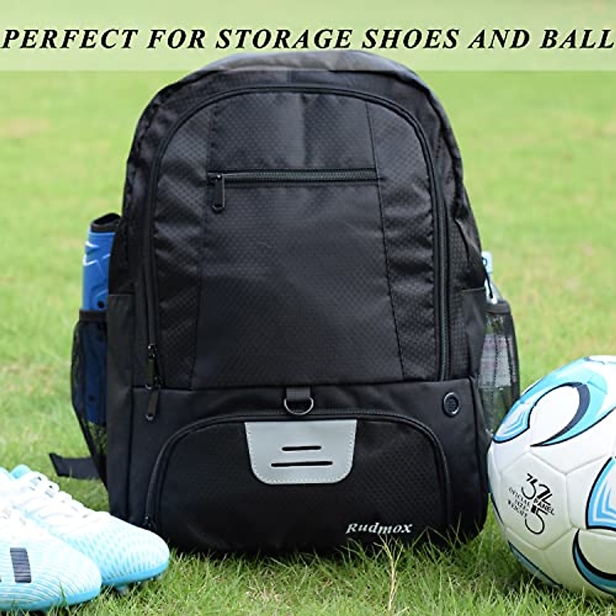 Rudmox Soccer Ball Bag-Backpack for Basketball,Volleyball with Cleat Shoes and Ball Compartment for Sports Team,Trainning