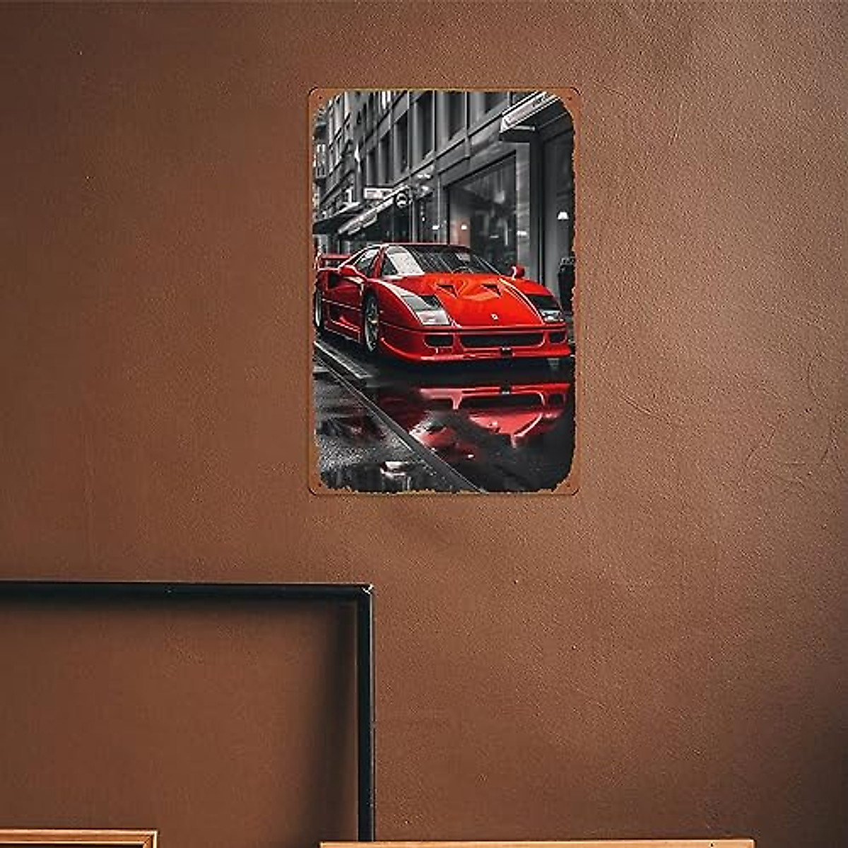 Ferrari F40 Posters Tin Signs Retro Metal Movie Tins for Bar Pub Home Cafes Wall Decor, 8X12 Inch (20X30 CM)