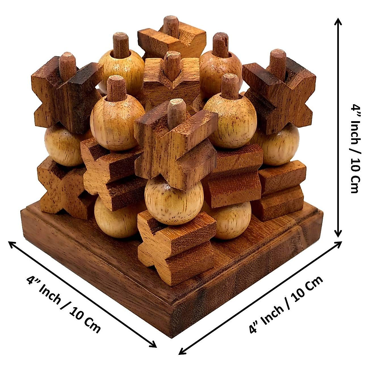 Tic-Tac-Toe 3D Strategy Wooden Game