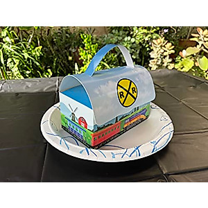 Jayd Products, Train Party Favor Box, (12 Pack) Kid’s Train Theme Party Favor Boxes, Railroad Train Favors, Train Birthday Party Supplies