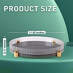 Makeup Perfumes Organizer for Lotions Skin Care,360 Rotating Cosmetics Display Cases Lazy Susan Dressers Round Storage Tray with Large Capacity,for Bathroom or on The Vanity (Transparent)