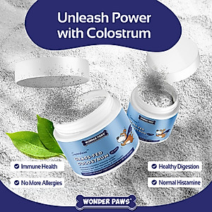 Premium Grass Fed Colostrum for Dogs – Pure Bovine Colostrum for Dogs – Immune, Allergy, Skin & Itch Relief – All Ages, Sizes & Breeds – 3.20oz