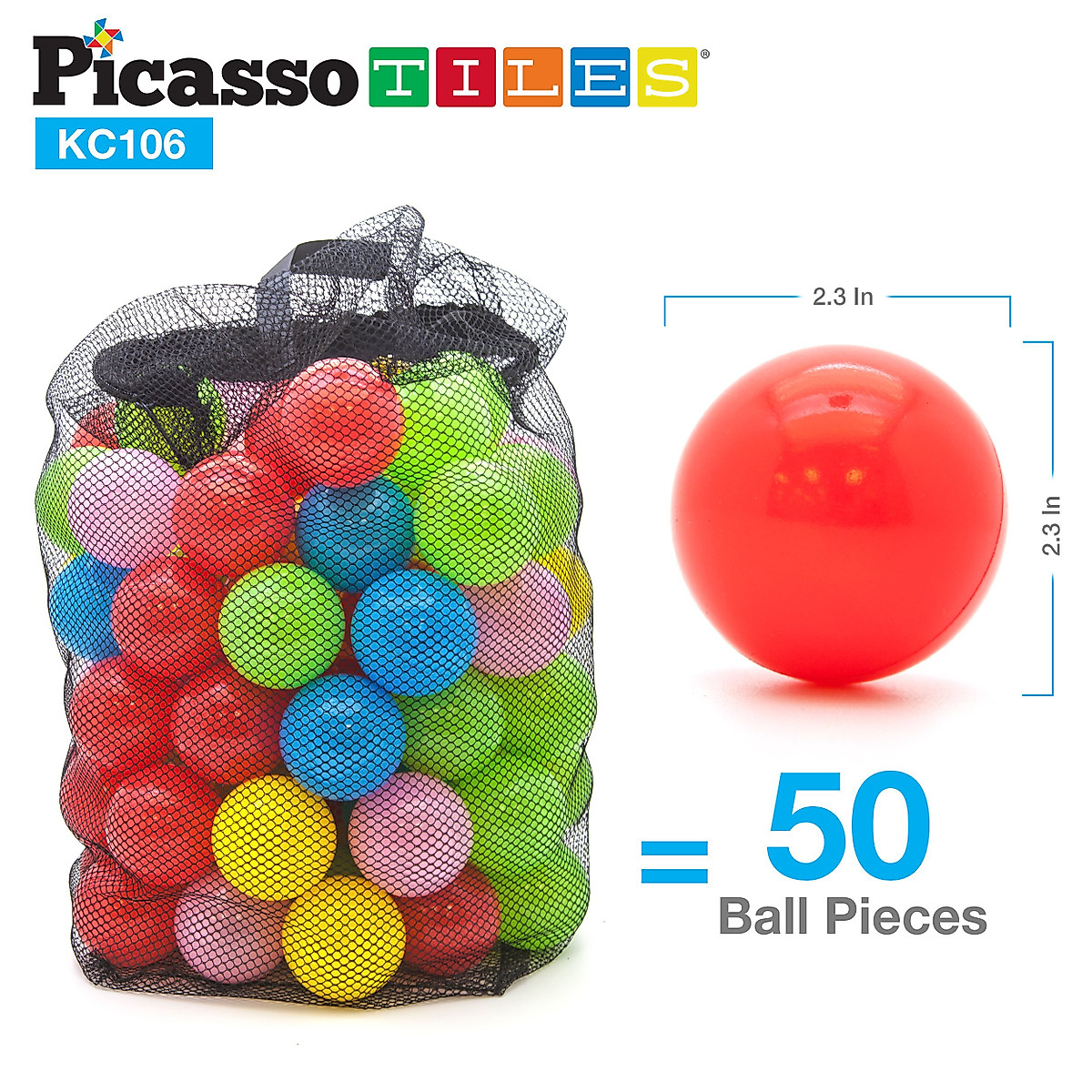 PicassoTiles Inflatable Bouncer House KC106 + KC108, Jump Slide Playhouse w/ 50 Pit Balls, 3 Sides Mesh Protection, Water Slide Park w/Pool Area, Climbing Wall, Shower Head Sprays Mount, Water Cannon