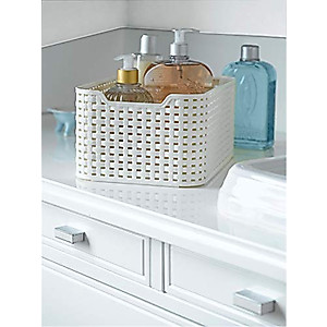 Curver Style Small Rectangular Storage Basket, Vintage White, 6 Litre