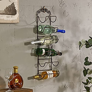 Rustic Metal Towel Rack Wall Mounted with Fleur de Lis, 6-Tier Solid Wrought Iron Towel Holder,Towel/Wine Rack Holder, Racks for Bathroom,Hand Towels,Wine Bottles,Yoga Mats Storage