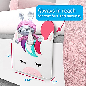 PIKL Unicorn Hamper Bedside Caddy set Patented design Quality Girls Laundry Hamper with Carry Handle and hanging storage organizer bed pocket unicorn decor Ideal gift for girls kids laundry basket